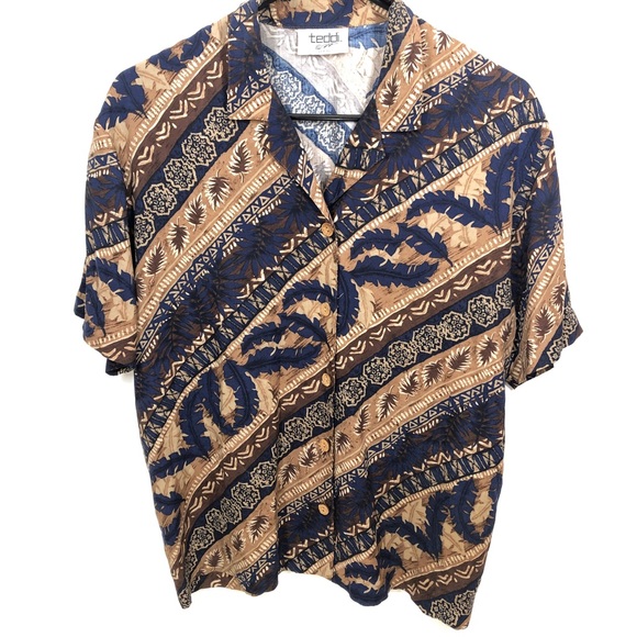 Teddi | Tops | Vintage Hawaiin Style Short Sleeve Shirt | Poshmark
